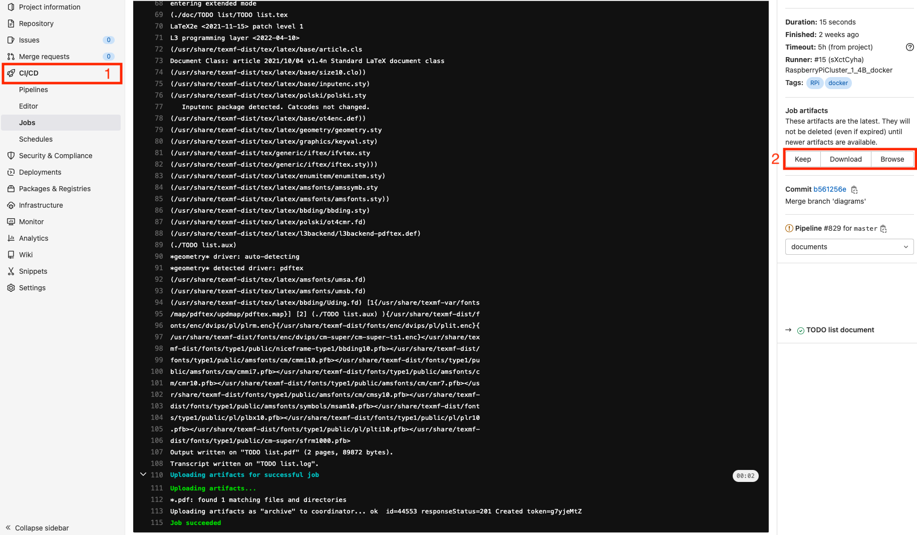 LaTeX documents accessible in the repository with CI « AAWO